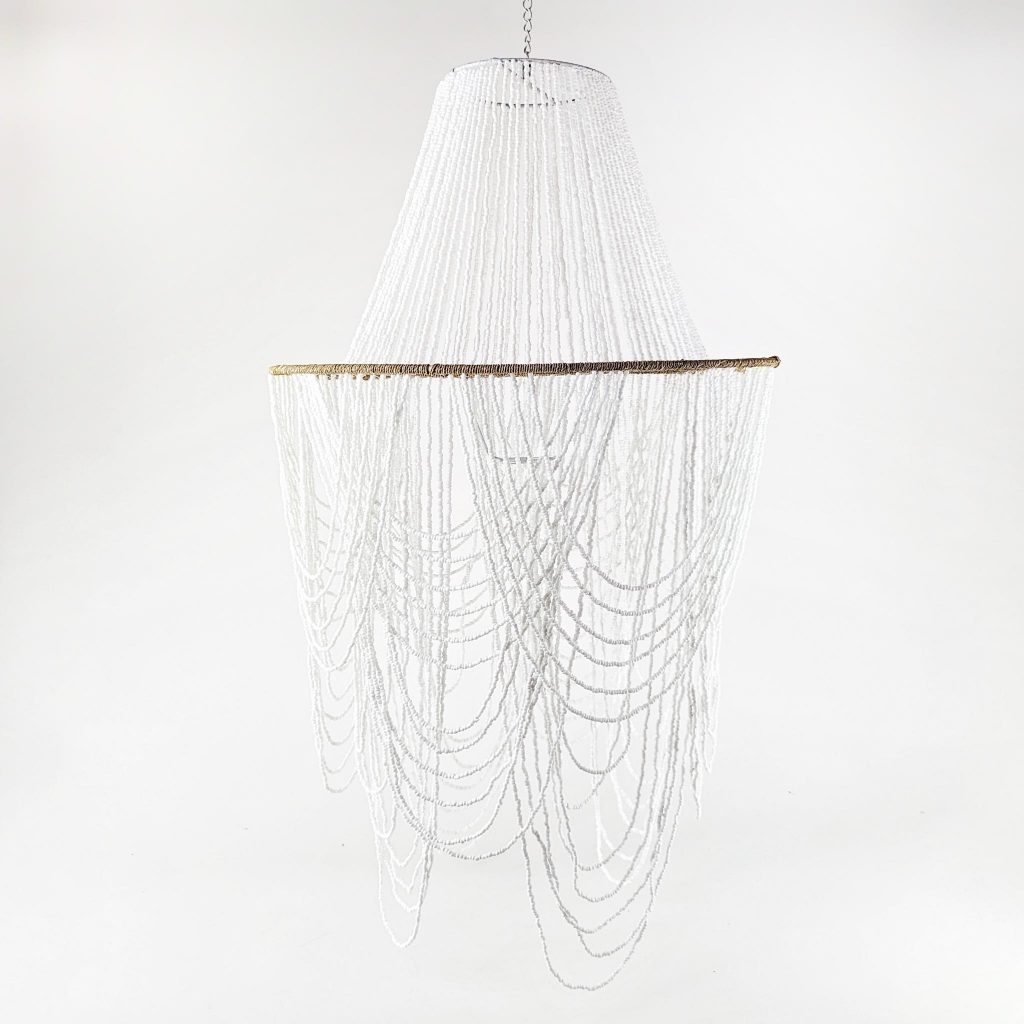 White Shell Chandelier with Ring – Jeddala Imports
